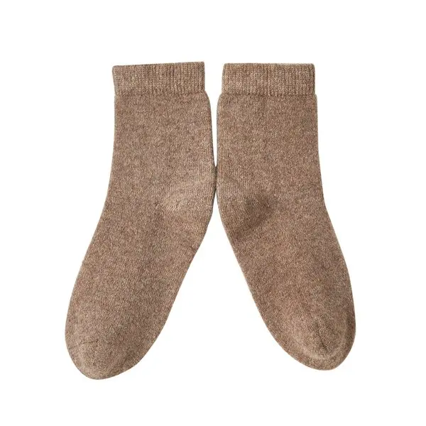 SOFT STROKES SILK Cashmere Quarter-length Socks Set Of Two - Brown