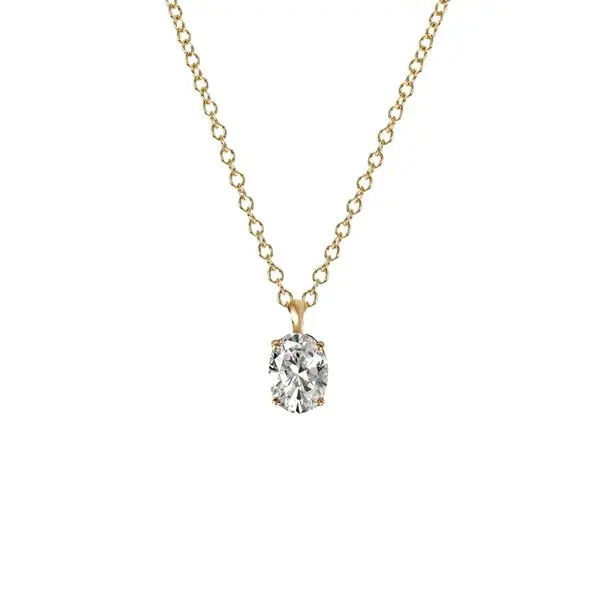 DIAMONBLISS Embellished Swarovski Stone Gold Plated Sterling Silver Pendant Necklace - Yellow