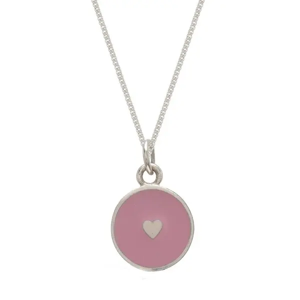 LIME TREE DESIGN Heart Enamel Sterling Necklace - Silver