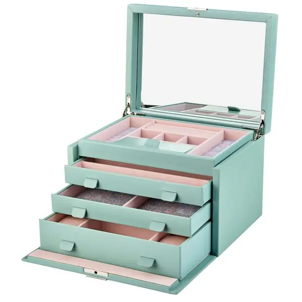 Wolf Liberty Large Jewellery Box - Green