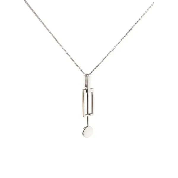 GUTTA DESIGN Rhodium-plated Sterling Tic-toc Necklace - Silver