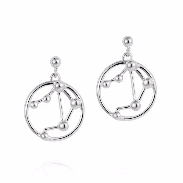 YASMIN EVERLEY JEWELLERY Libra Astrology Drop Stud Earrings - Silver