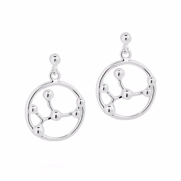 YASMIN EVERLEY JEWELLERY Virgo Astrology Drop Stud Earrings - Silver