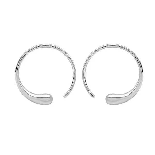 LUCY QUARTERMAINE Solid Sterling Silver Luna Hoops - Silver/gold