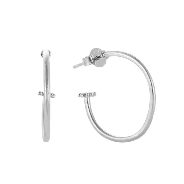 PINNOLE 925 Sterling Hoop Earrings - Silver