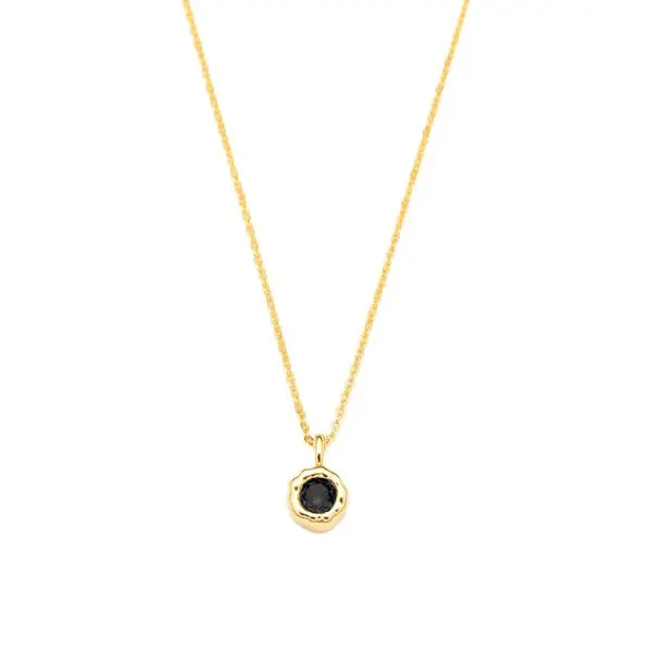 CLASSICHARMS Skyler Onyx Solitaire Pendant Necklace - Gold/black
