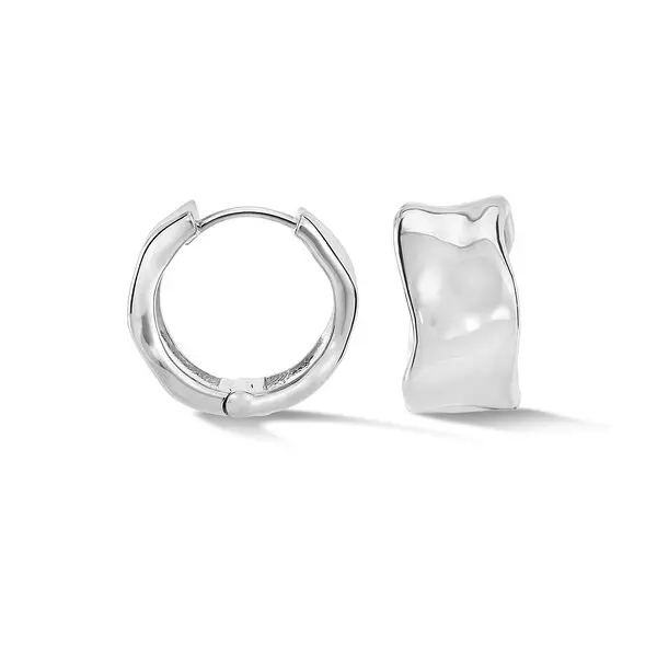 DOWER & HALL Sterling Wide Waterfall Huggie Hoop Earrings - Silver