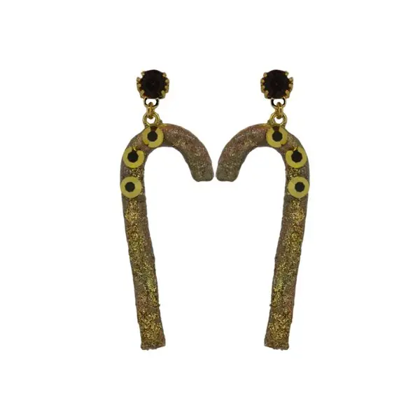 VICKISARGE Candy Cane Drop Earrings - Gold/yellow