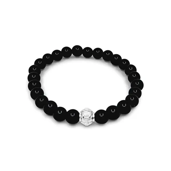LUTIRO Onyx Bead Bracelet - Black