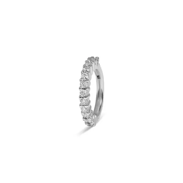 ZOHREH Mini Diamond Eternity Huggie Hoop Earring - Silver