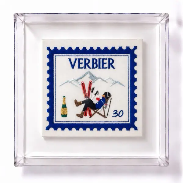LILLY LOVES Verbier Embroidered Stamp - Blue