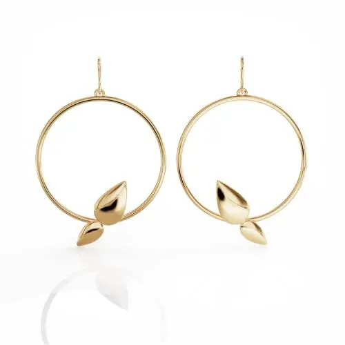 LINDA FIORE Lotus Hoop Earrings - Gold