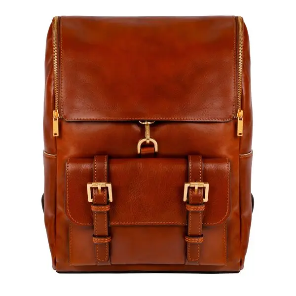 TIME RESISTANCE Leather Backpack The Odyssey - Brown