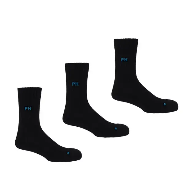 PEPER HAROW - MADE IN ENGLAND Three-pack Sport Socks - Black