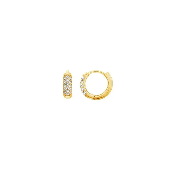 DIAMONBLISS Marilyn Monroe Pave Huggie Hoop Earrings - Gold