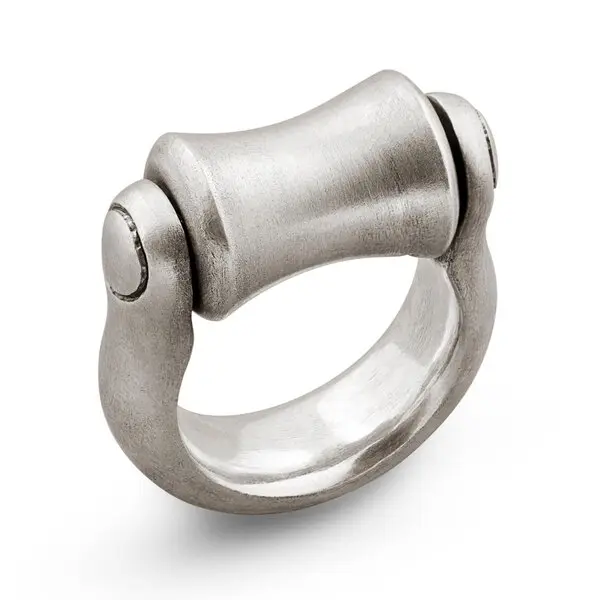 SNAKE BONES Roller Ring In Sterling - Silver