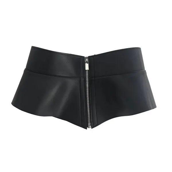CIRCULAR PATH Lace Up Corset Belt - Black/silver
