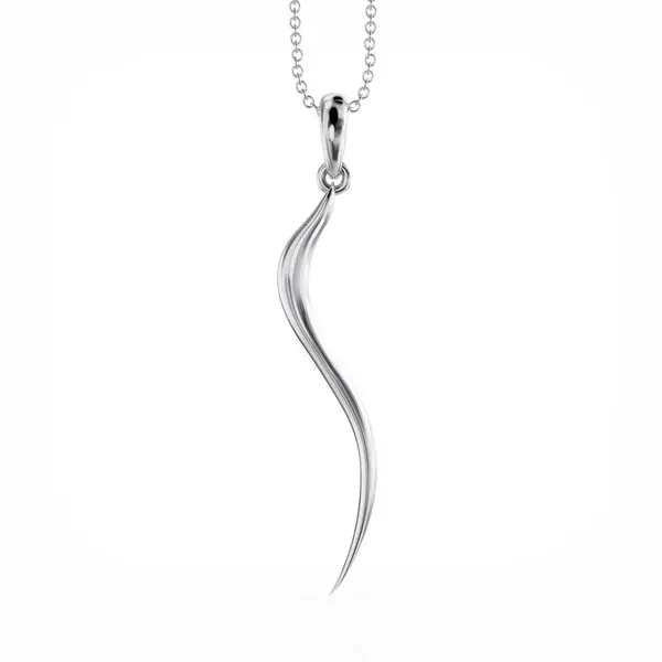 LINDA FIORE Swirl Pendant Necklace - Silver