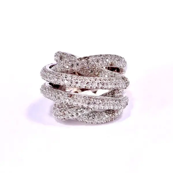 MINERALGEMS ✩ STUDIO Crossed Circle Ring With Cubic Zirconia