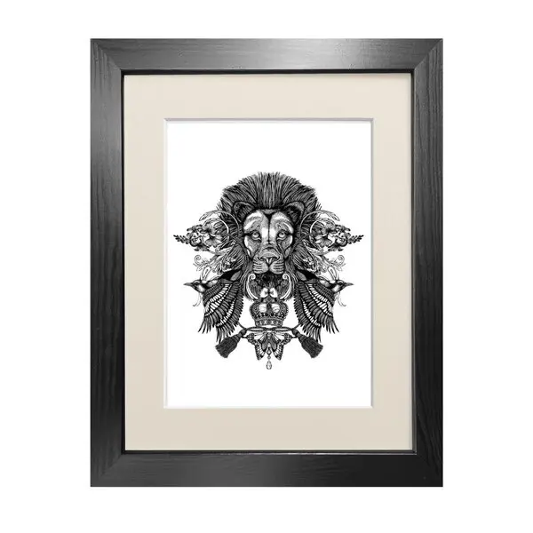 EMILY CARTER The Regal Lion' Fine Art Print A5 - Black
