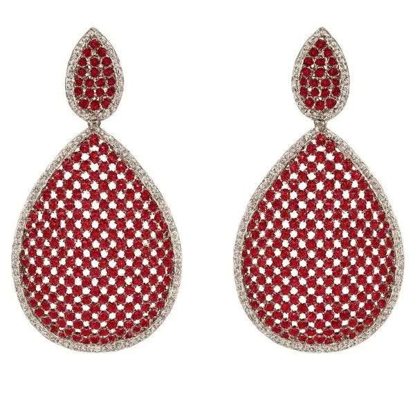 MICHAEL NASH JEWELRY Angela Ruby And Cubic Zirconia Earrings - Red