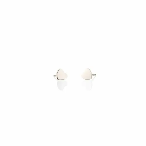 Kris Nations Heart Stud Earrings - Silver