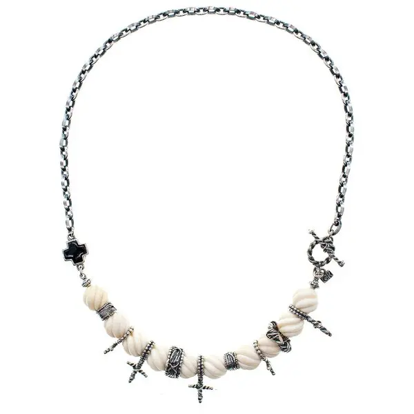 GEM KINGDOM Rebel Rebel Necklace Crusade - White/silver