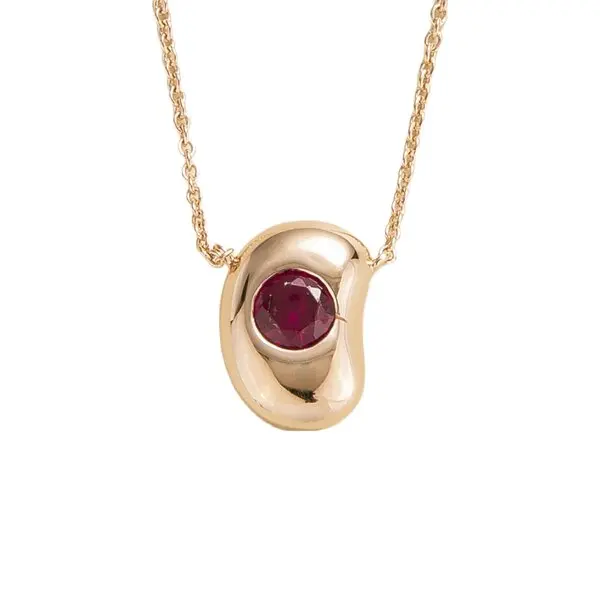 JUVETTI  Ruby Pendant Necklace - Red/rose Gold