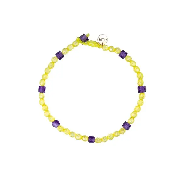 TILLIE BEADS Beaded Acrylic Necklace - Yellow