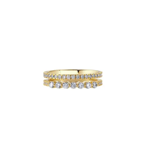 BLOOMTINE | EARTH ANGEL HQ Illuminess™ Premium Vermeil Moissanite Combi Ring - Gold