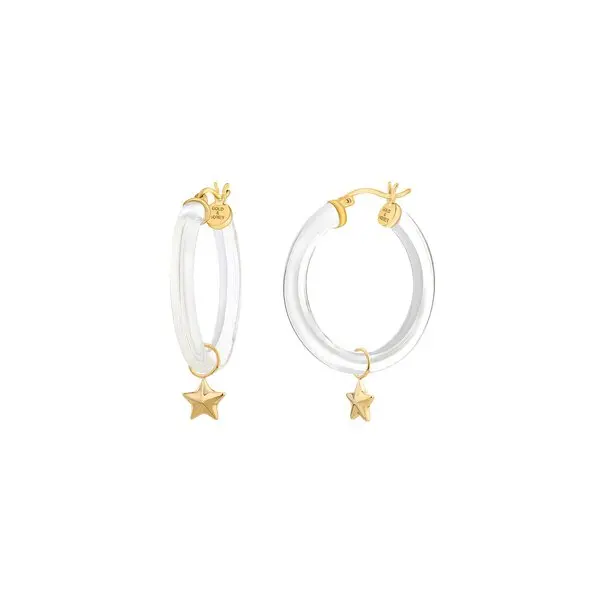 GOLD & HONEY Mini Star Charm Hoop Earrings - Gold