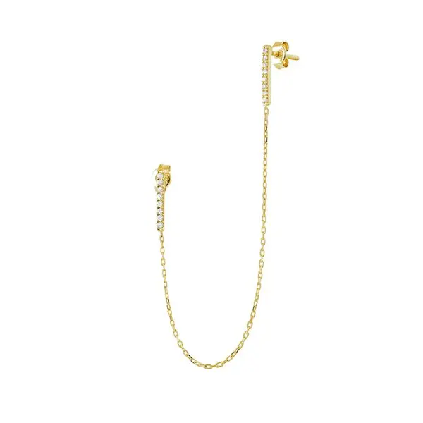 SPERO LONDON Chained Bar Chain Earring - Gold
