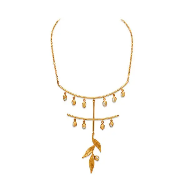DHWANI BANSAL Zuri Necklace With Baroque Pearls - Gold