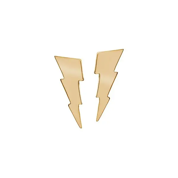 EDGE ONLY Triple Bolt Vermeil Earrings - Gold