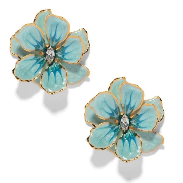 THE PINK REEF Floral Earrings - Blue