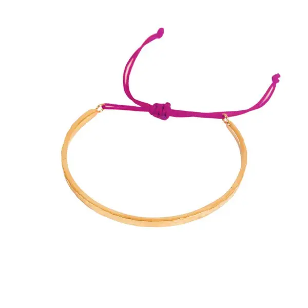 LES REINES Rosy Purple Rope Bracelet - Gold
