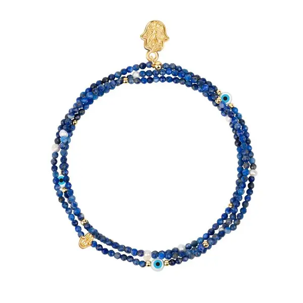 KARMA AND LUCK Determined Spirit Lapis Lazuli September Birthstone Wrap - Blue