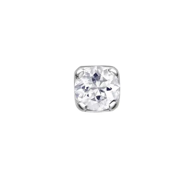 DOWER & HALL Single White Topaz Stud Earring - Silver