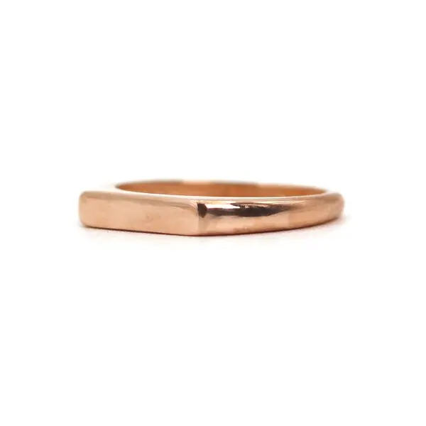 VICSTONENYC FINE JEWELRY Harmony Bar Signet Ring - Rose Gold