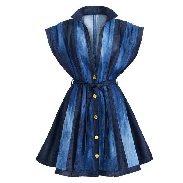 KARGEDE Designer Denim Mini Dress