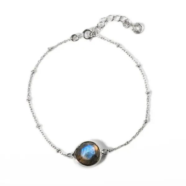 THE JEWELLERY STORE LONDON Sterling Silver Labradorite Bracelet - Silver/green