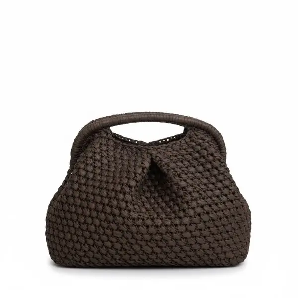 SPRINGMOONATELIER Handmade Straw Top-handle Bag - Brown