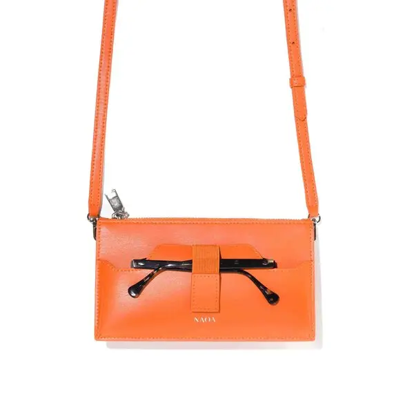 NAOA Apple Leather Crossbody With Glasses Pocket - Orange