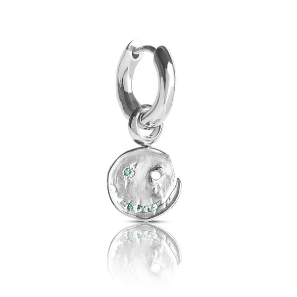 KASUN LONDON Smile Hoop Earrings Topaz - Silver