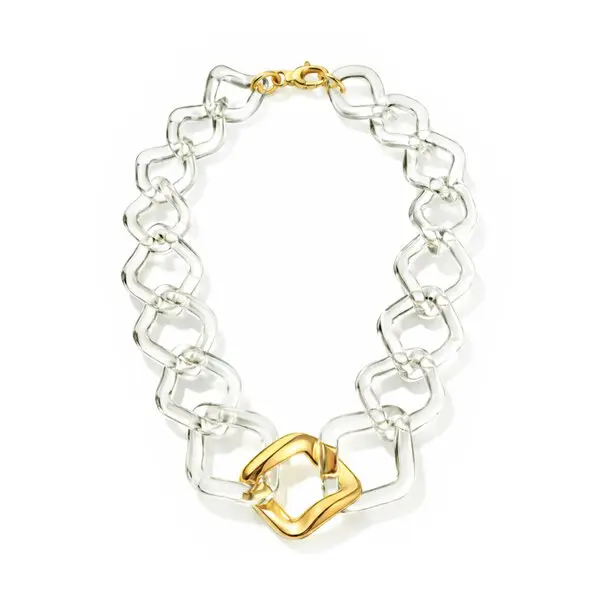 GOLD & HONEY Clear Twisted Link Necklace - Gold