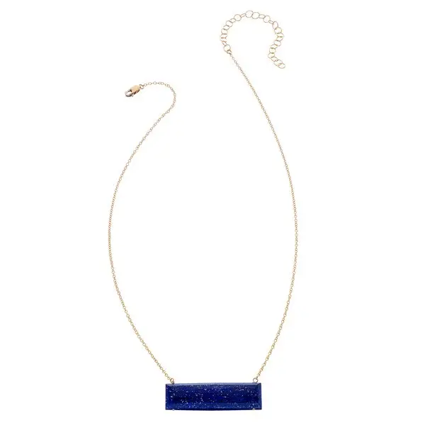 HEATHER HAWKINS Lapis Lazuli Bar Gemstone Necklace - Blue