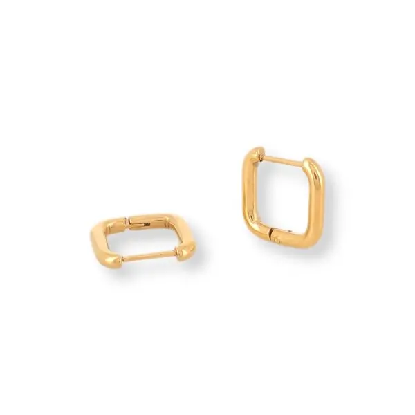 DIVINE ARIA Aria Square Huggie Hoop Earrings - Gold