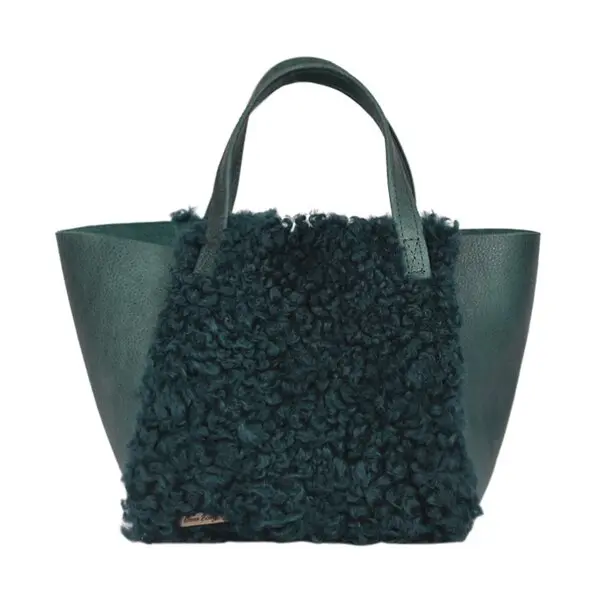 OWEN BARRY Hawes Sheepskin And Leather Grab Bag - Green