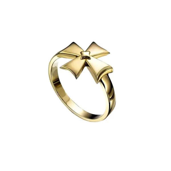 TAMI&TAMI Leclat Malte Cross Signet Ring - Gold