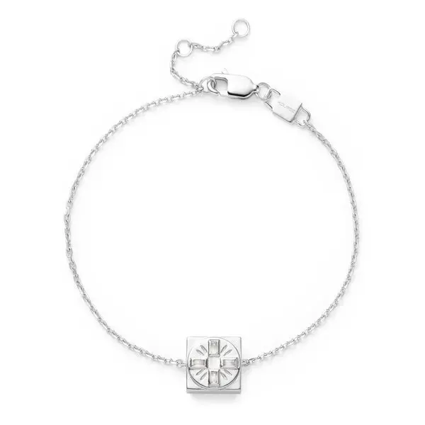 KOUREE Fixed Charm Bracelet With White Topaz - Silver